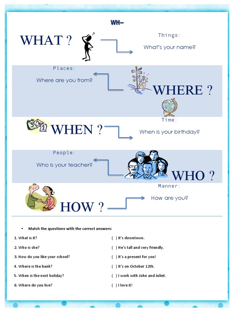 WH Words and Questions Crosswords Fun Activities Games Grammar Guides ...