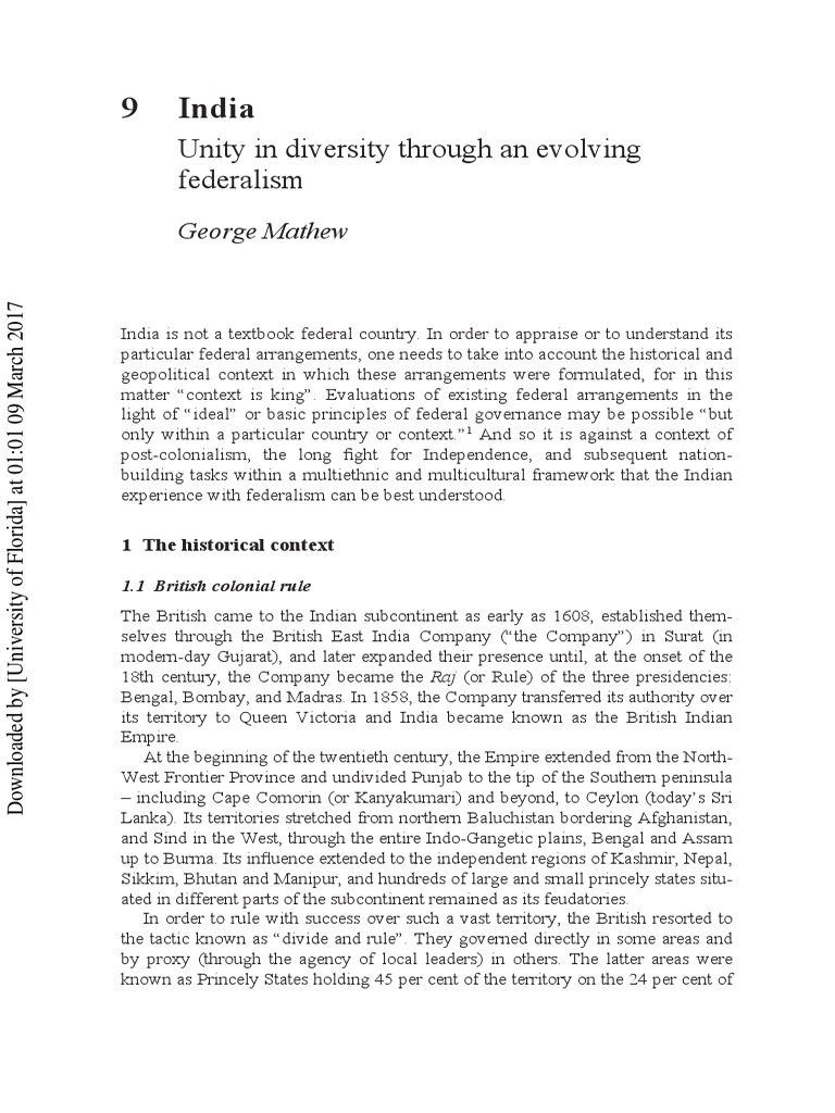 Unity in Diversity: Understanding India's Unique Federal System Through ...
