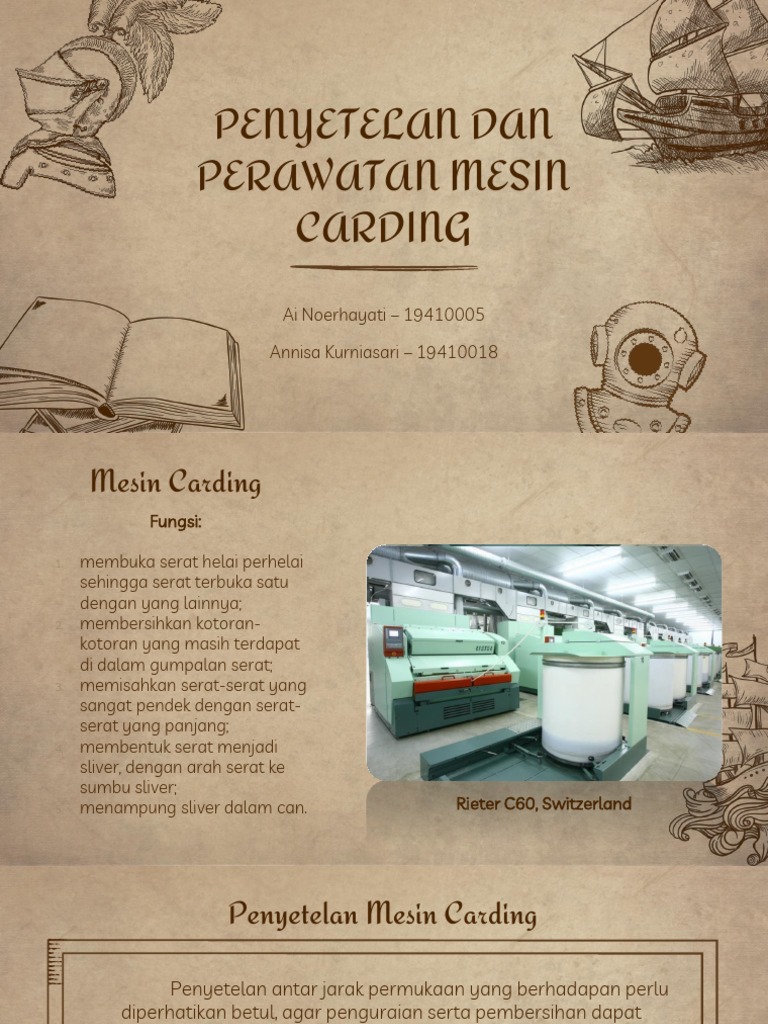 Penyetelan Dan Perawatan Mesin Carding | PDF