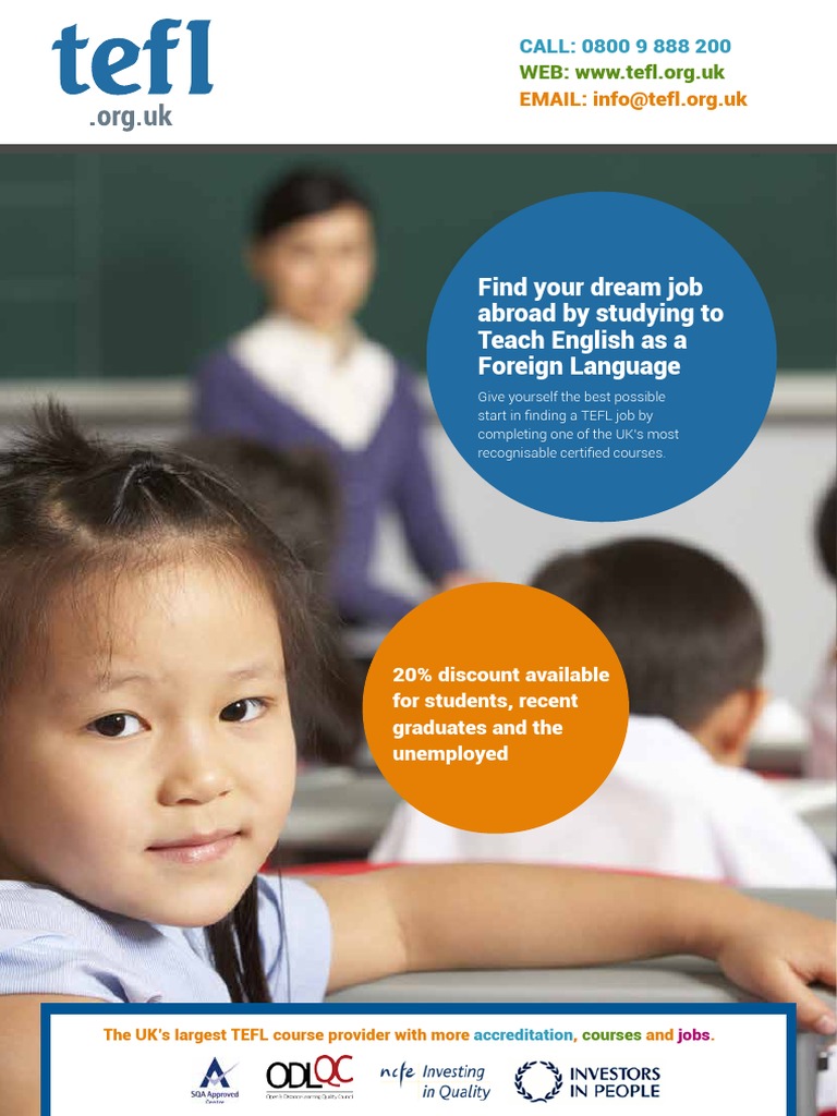 Find Your Dream Job Abroad by Studying To Teach English As A Foreign Language | PDF | Teachers ...