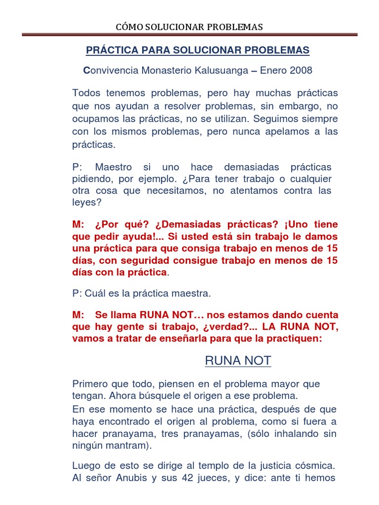 Runa Not: Práctica para Resolver Problemas | PDF | Relaciones ...