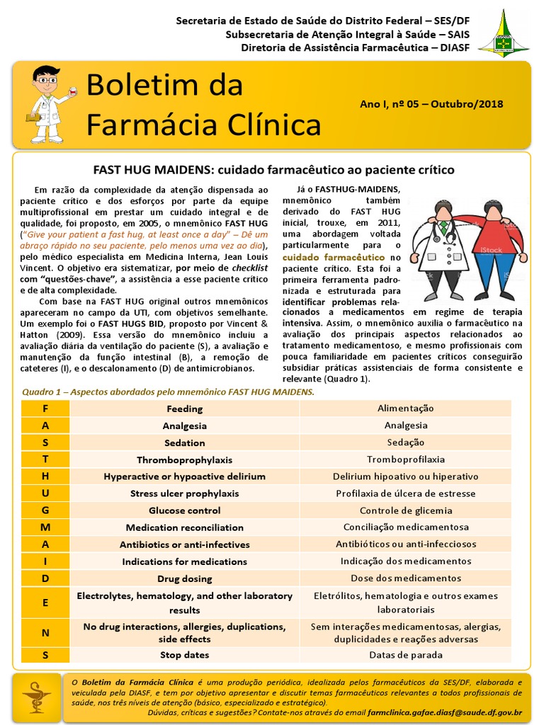 Boletim Farmacia Clinica SESDF n.5 Out 2018 Fasthug Maidens | PDF ...