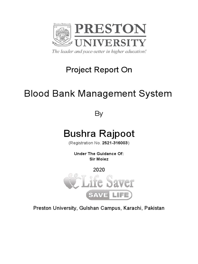 Blood Bank Management System | PDF | Html Element | Html5