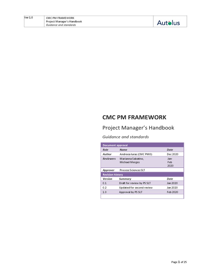 CMC PM Handbook | PDF | Project Management | Agile Software Development