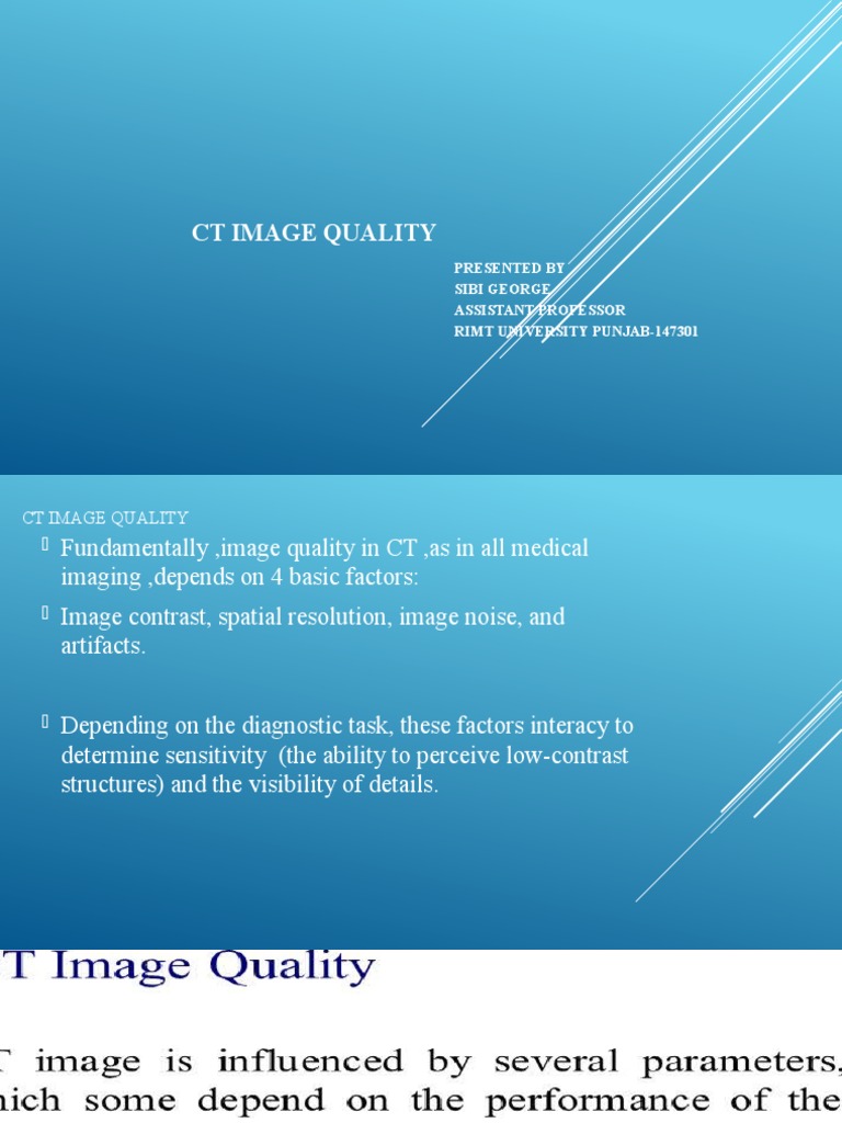 CT Image Quality | PDF
