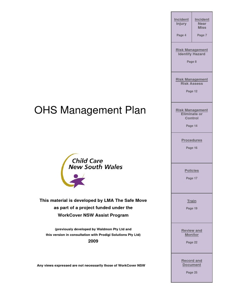 OHS Management Plan | Download Free PDF | Occupational Safety And ...
