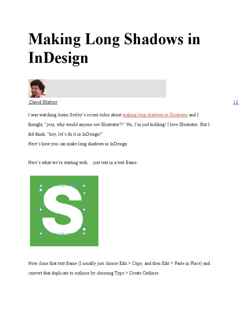 Making Long Shadows in InDesign | PDF