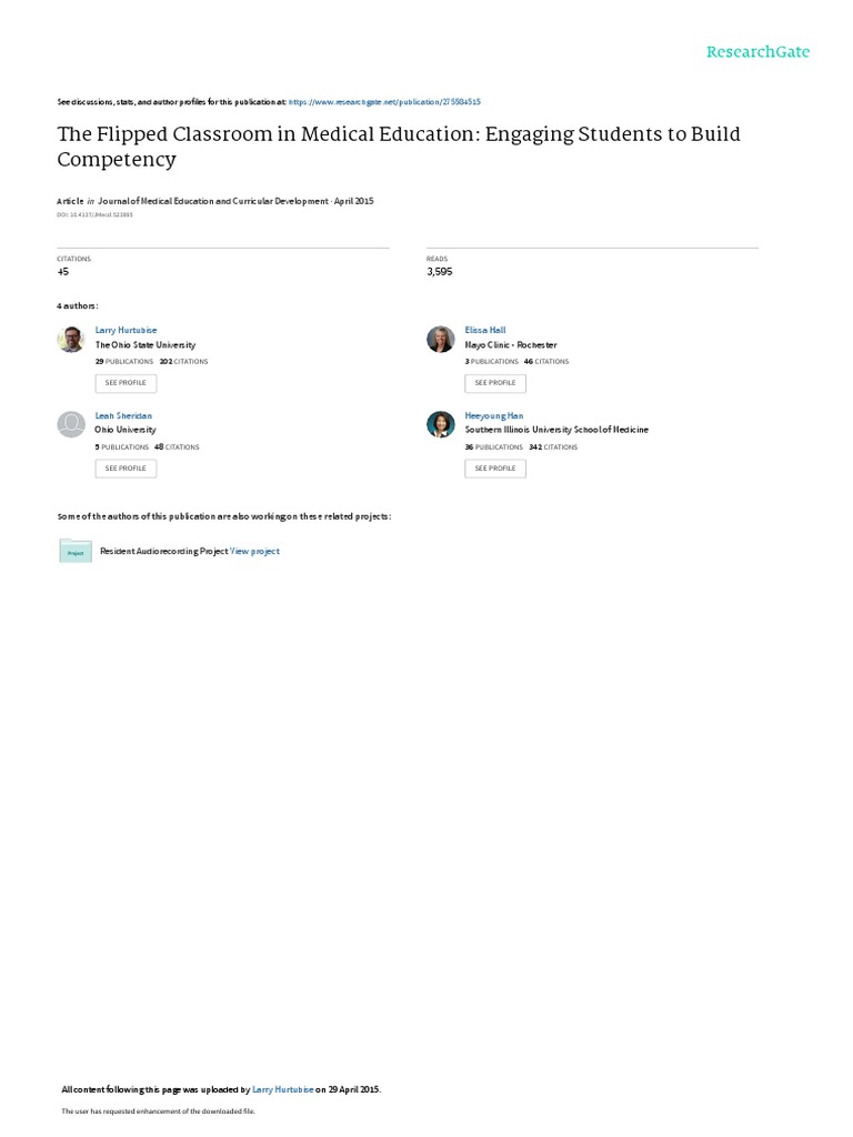 Flipped Classroom | PDF | Educational Technology | Medical Education