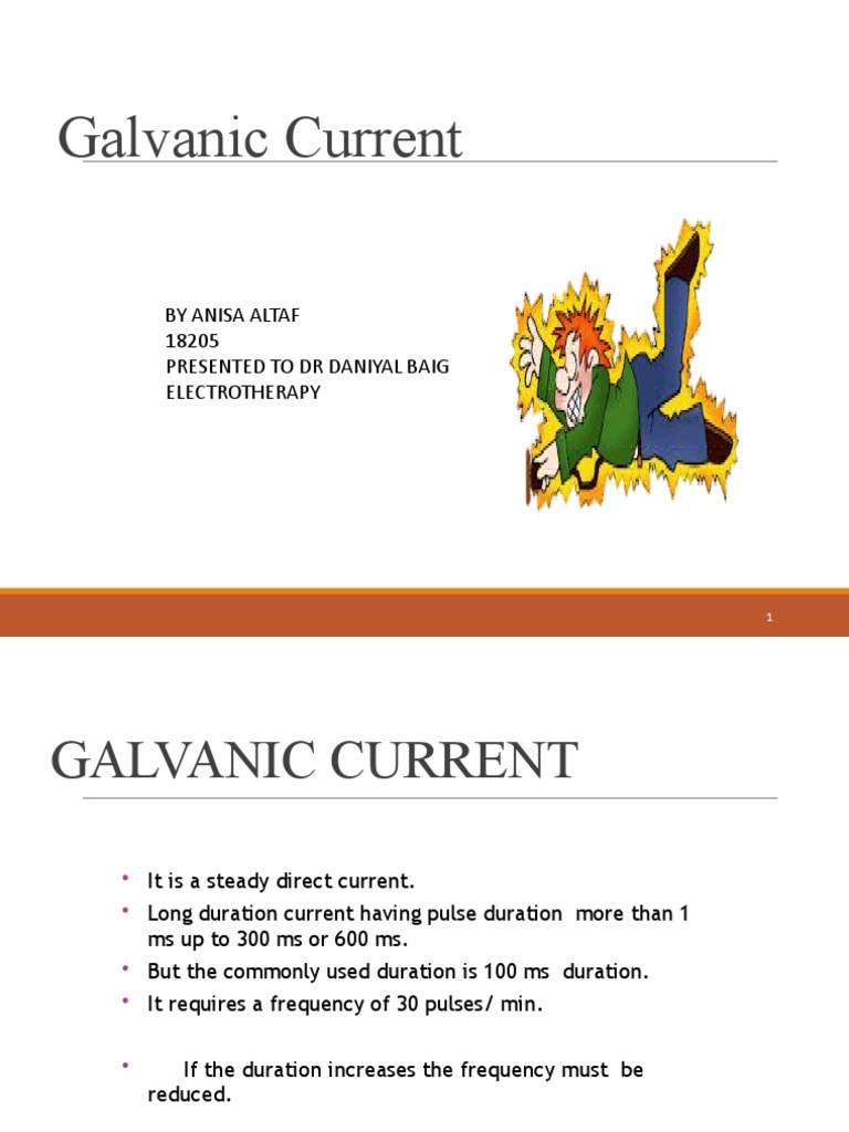 Galvanic Current: by Anisa Altaf 18205 Presented To DR Daniyal Baig ...