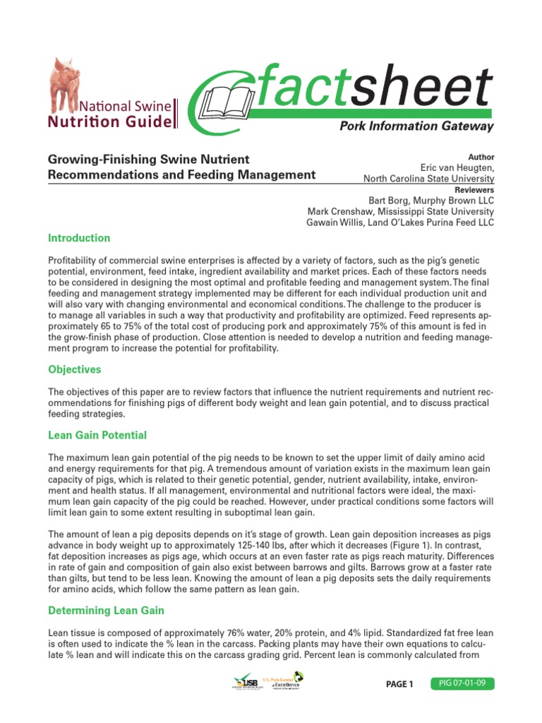 Nutrition Guide: National Swine | PDF | Nutrients | Diet (Nutrition)