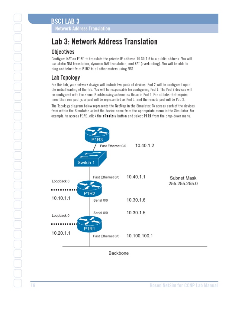 08 Lab 3 Network Address Translation | PDF | Ip Address | Router (Computing)