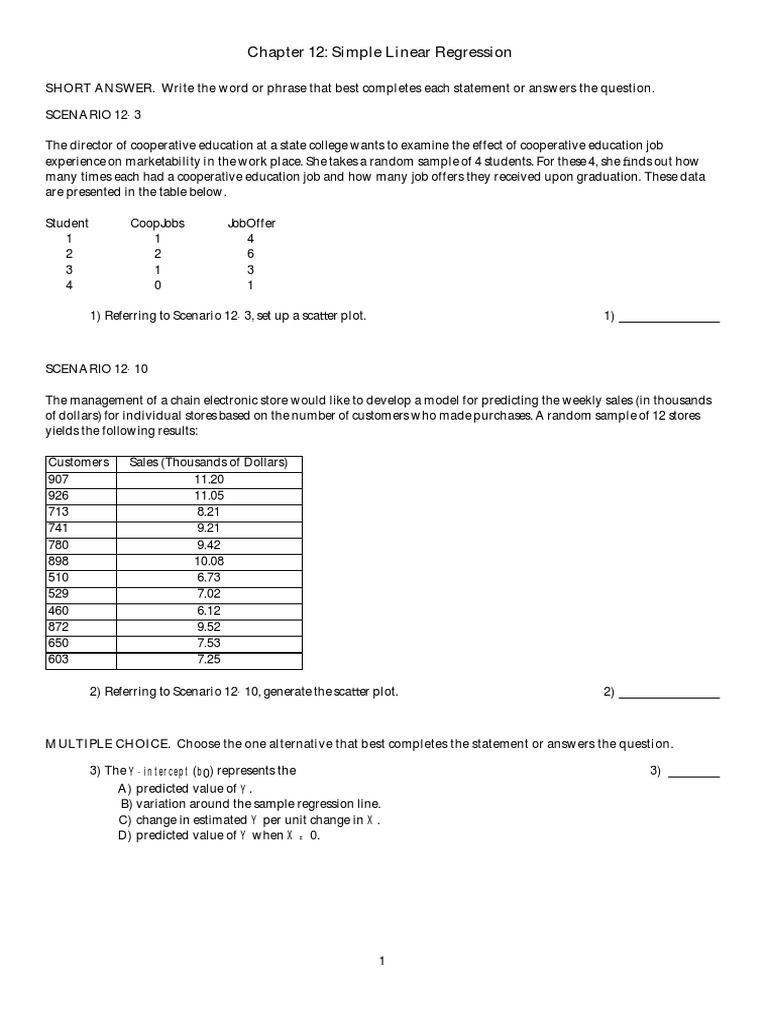 Ch12 Simple Linear Regression | PDF | Errors And Residuals | Regression Analysis