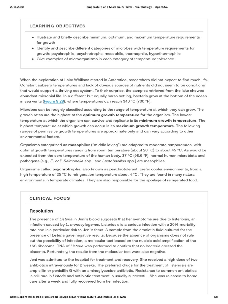 Microbial Growth and Temperature Ranges | PDF | Microorganism | Biology