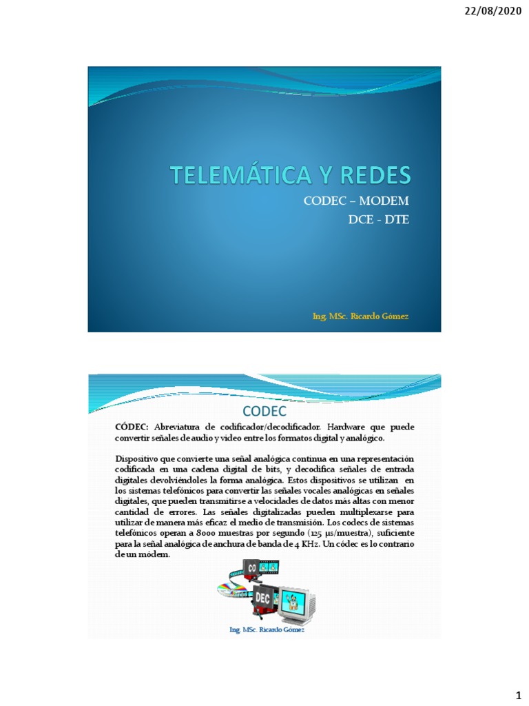 Codec Modem - DTE DCE | PDF | Módem | Códec