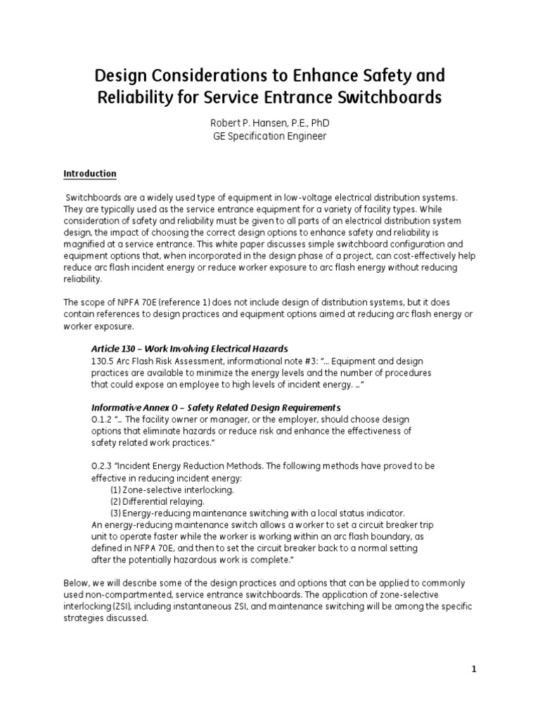 Switchboard Service Entrance