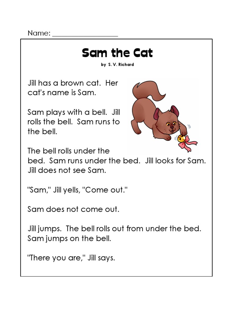 Unseen Passages For Class 1 Worksheet 63 | PDF