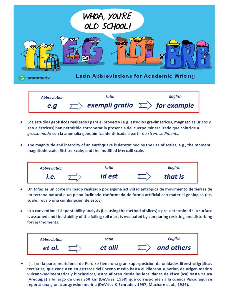 Latin Abbreviations For Academic Writing | PDF | Ciencias sociales ...