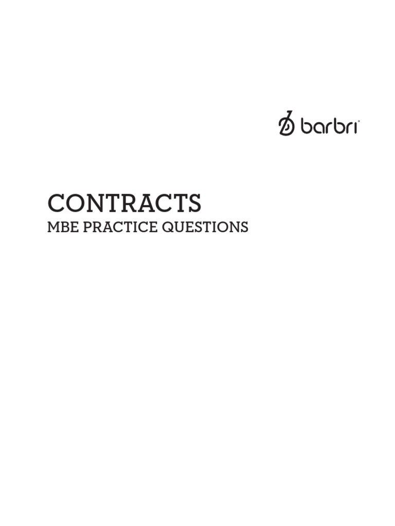 Contracts: Mbe Practice Questions | Download Free PDF | Cheque | Offer And Acceptance