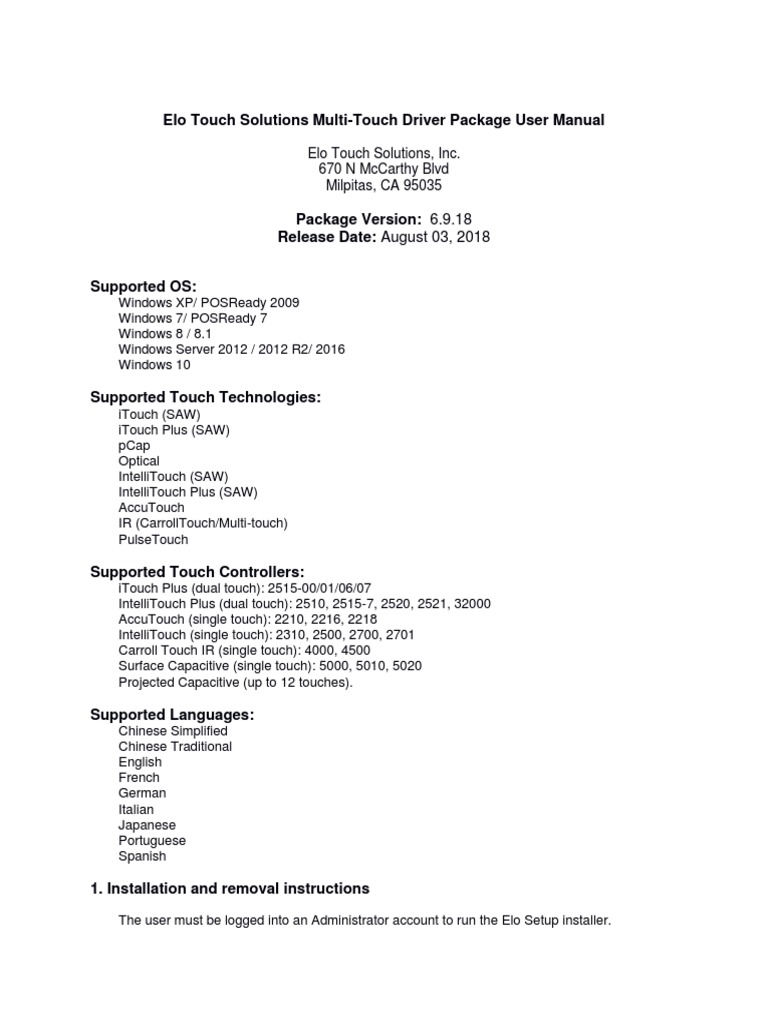Elo User Manual | PDF | Command Line Interface | Windows Registry