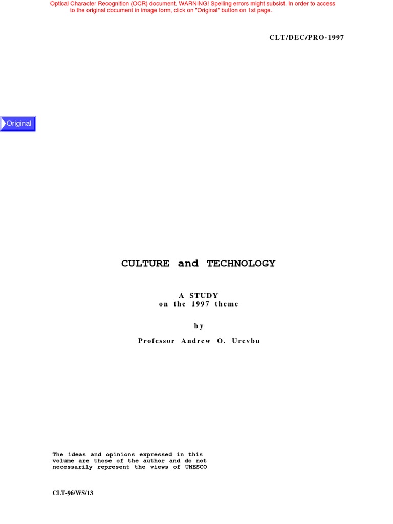 Culture and Technology | PDF | Appropriate Technology | Poverty
