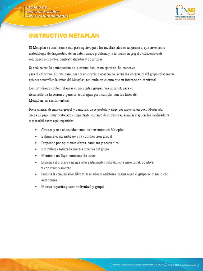 Anexo 1 - Instructivo Metaplan | PDF | Sustentabilidad | La naturaleza ...