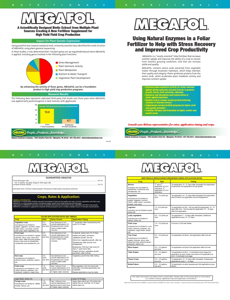 Megafol Biotic Extract Natural Enzimes Foliar Fert | PDF | Vegetables ...