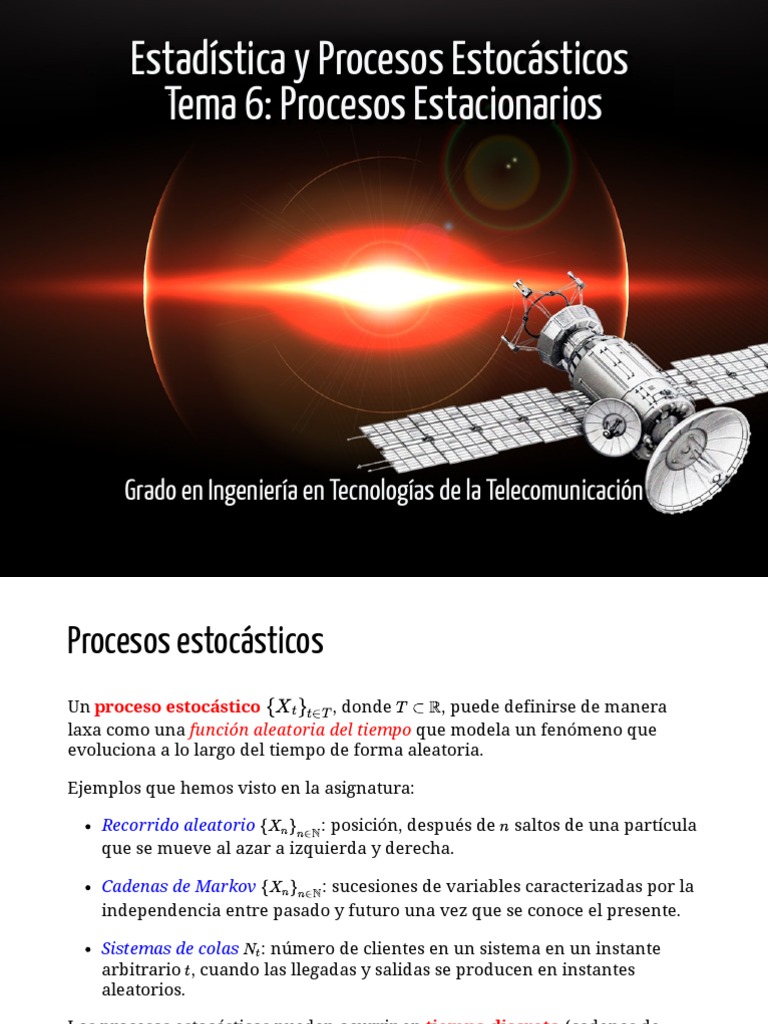Procesos Estacionarios en Estocásticos | PDF | Proceso estocástico ...