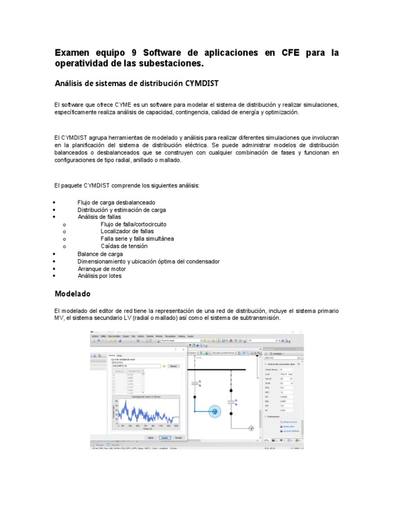 Análisis CYMDIST distribución eléctrica | PDF