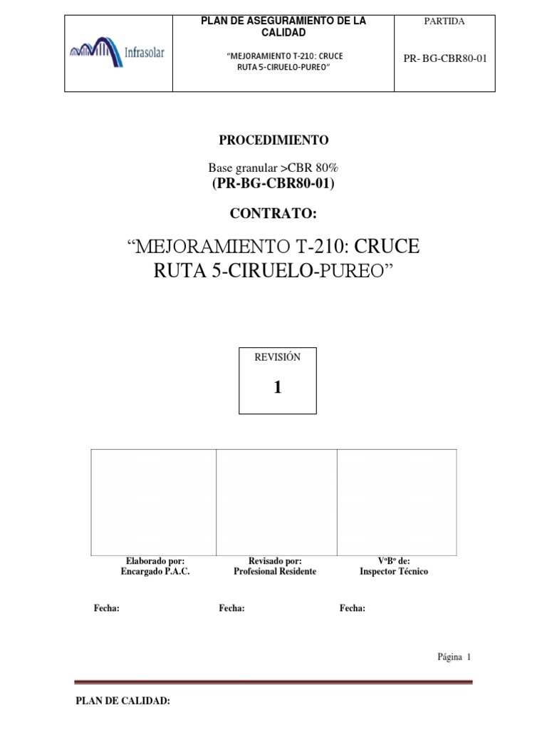 Formato Procedimiento-Base Granular | PDF | Topografía | Laboratorios