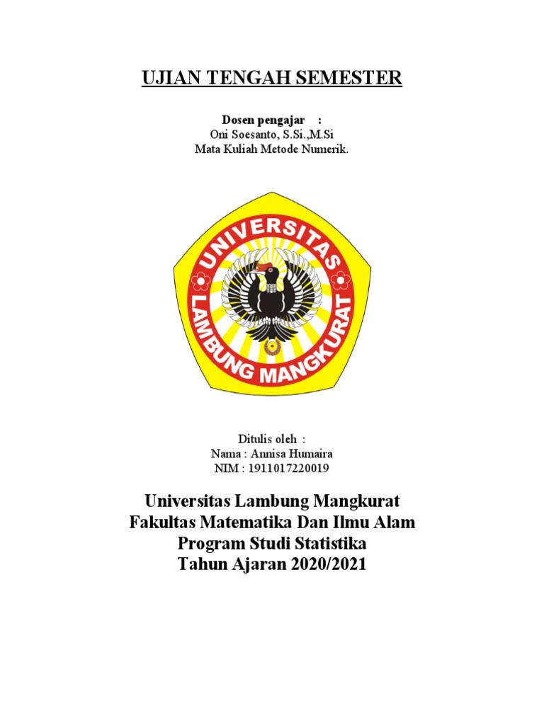 Uts Metode Numerik Pdf