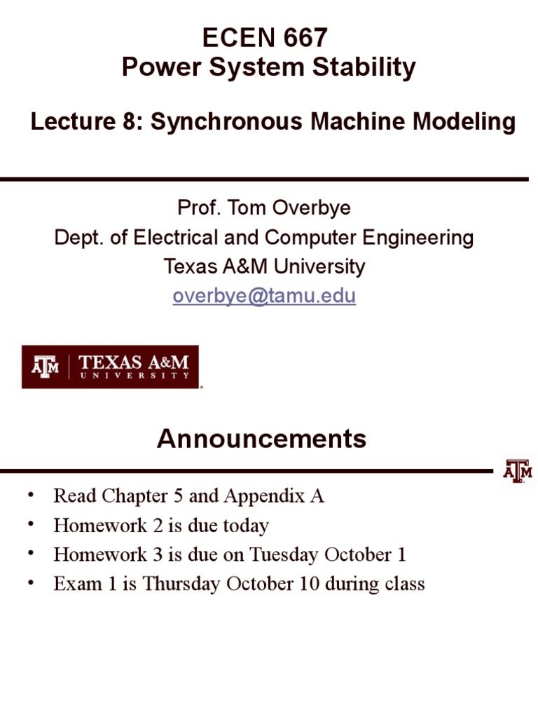 Lecture 8 Synchronous Machine Modeling Pdf Force Physical Quantities 1911