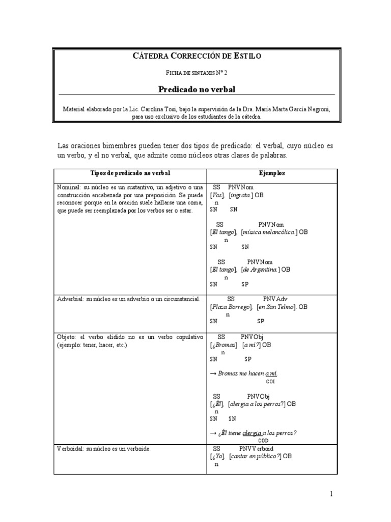 Ficha Predicado No Verbal | PDF | Predicado (Gramática) | Adverbio
