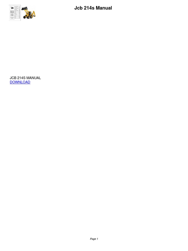 JCB 214S Manual Download | PDF