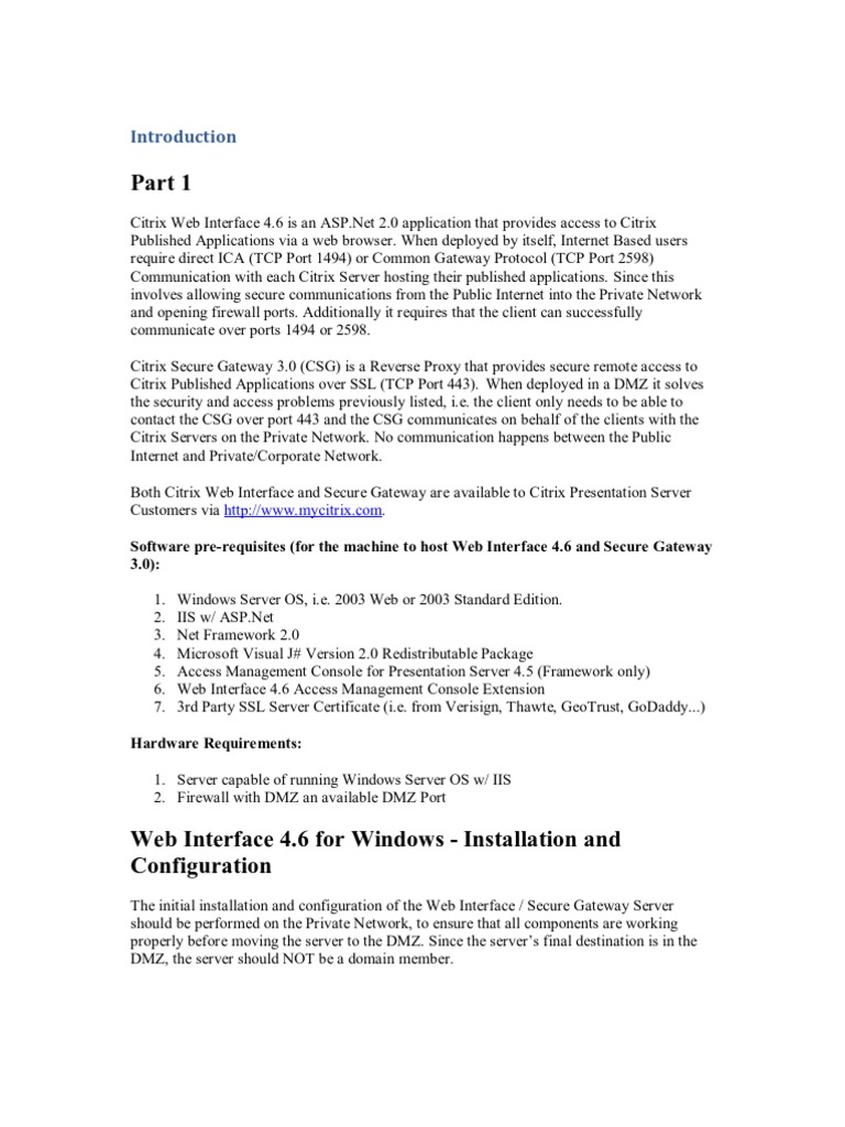 How To Install and Configure Citrix Web Interface 4.6 and Citrix Secure ...