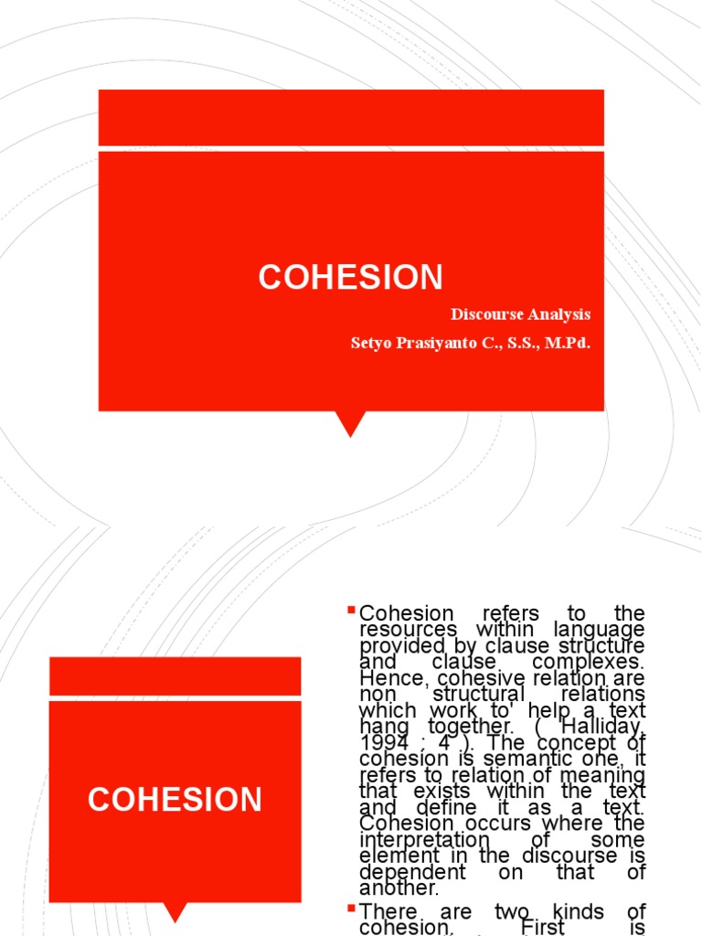 Cohesion: Discourse Analysis Setyo Prasiyanto C., S.S., M.PD | PDF | Lexical Semantics | Word