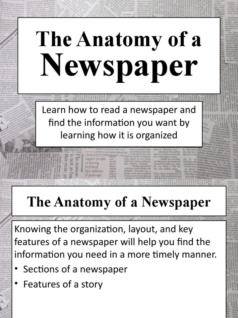Anatomy of a Newspaper Explained | PDF | Newspapers | News