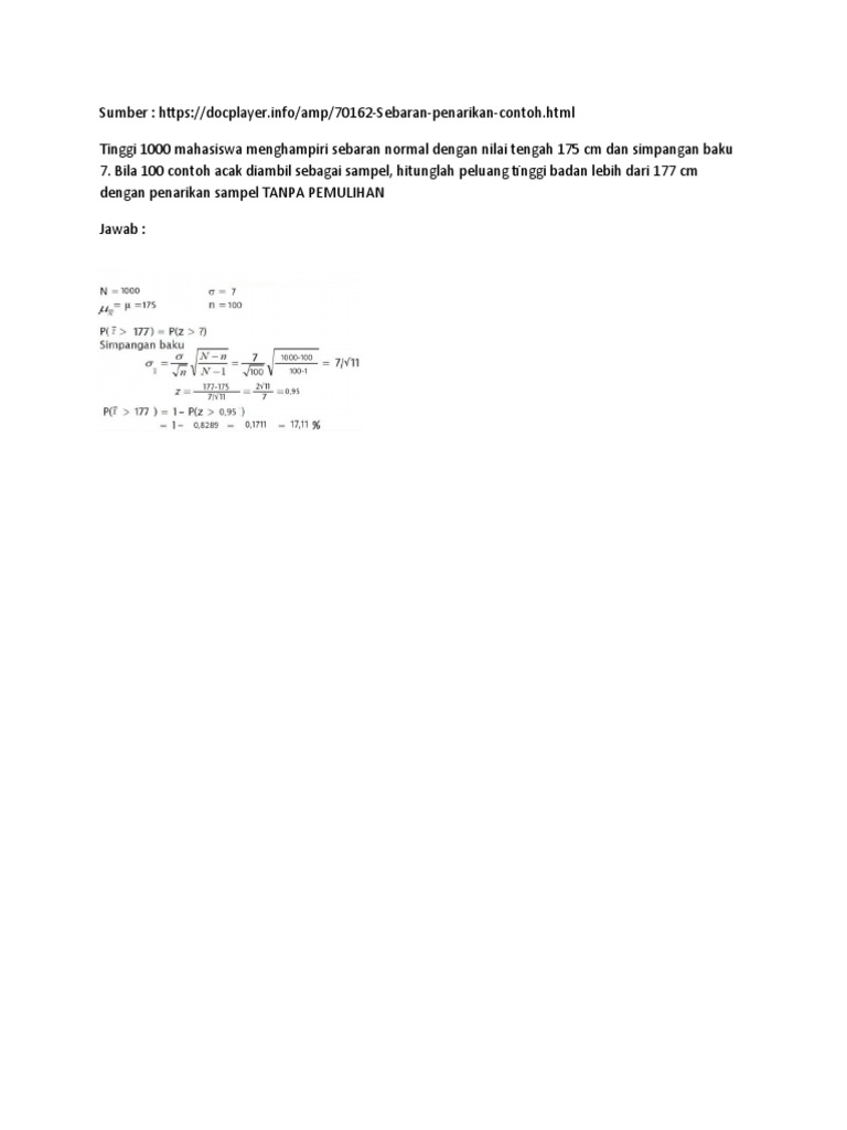 Sebaran Penarikan Contoh | PDF