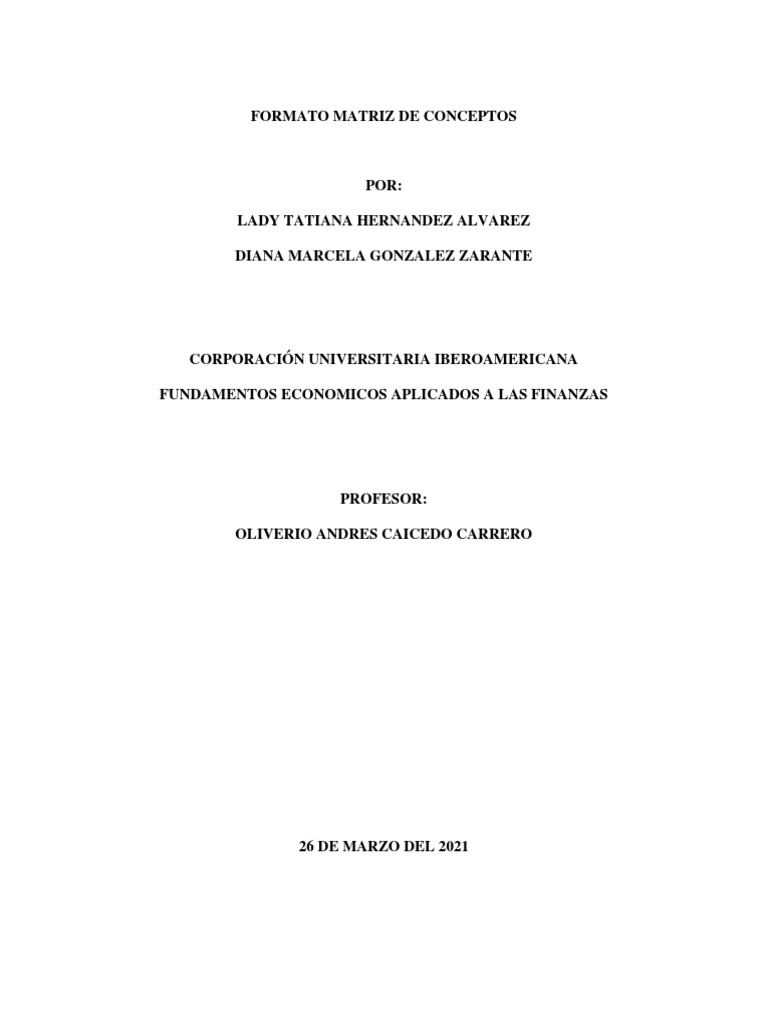 Formato Matriz de Conceptos | Descargar gratis PDF | Opción (Finanzas ...