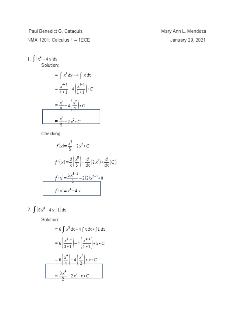 Assignment 2 Basic Integration Rules | PDF | Mathematical Analysis ...