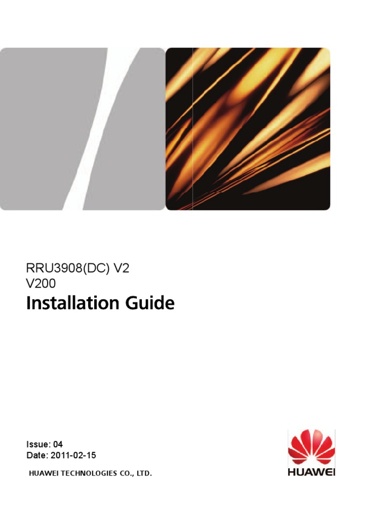 RRU3908 (DC) V2 Installation Guide (V200 - 04) | PDF | Electrical ...