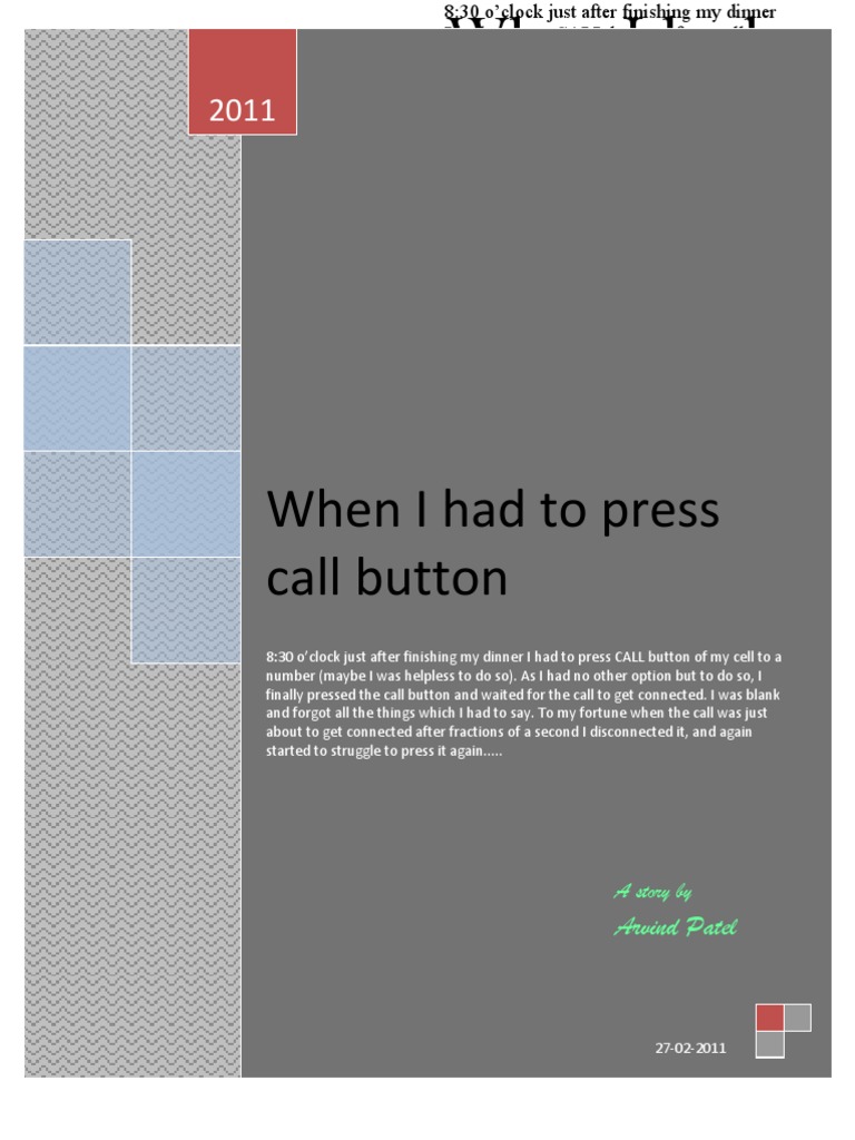 When I Had To Press Call Button | PDF