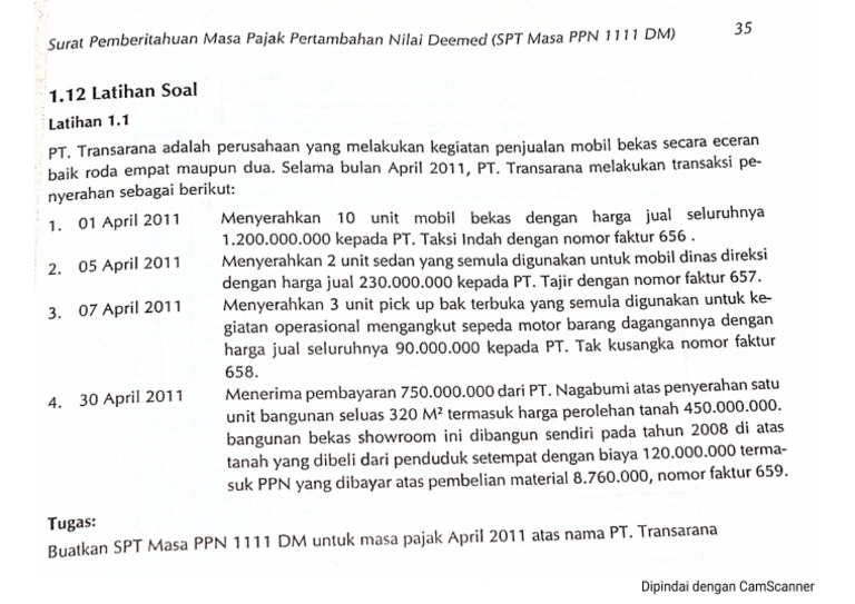 Latihan SPT Masa PPN 1111 DM - Soal 2 | PDF