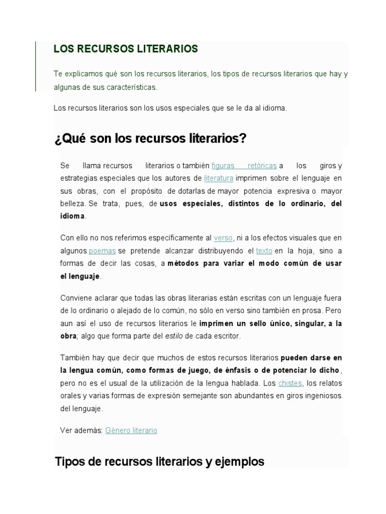 Hoja De Trabajo De Términos Literarios Guion Literario: Formato Y