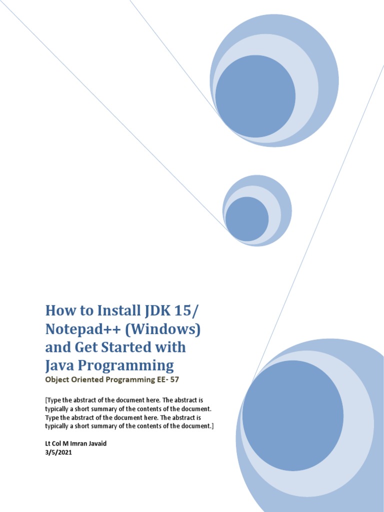 How To Install JDK 15 and Notepad (On Windows) and Get Started With Java Programming | PDF ...