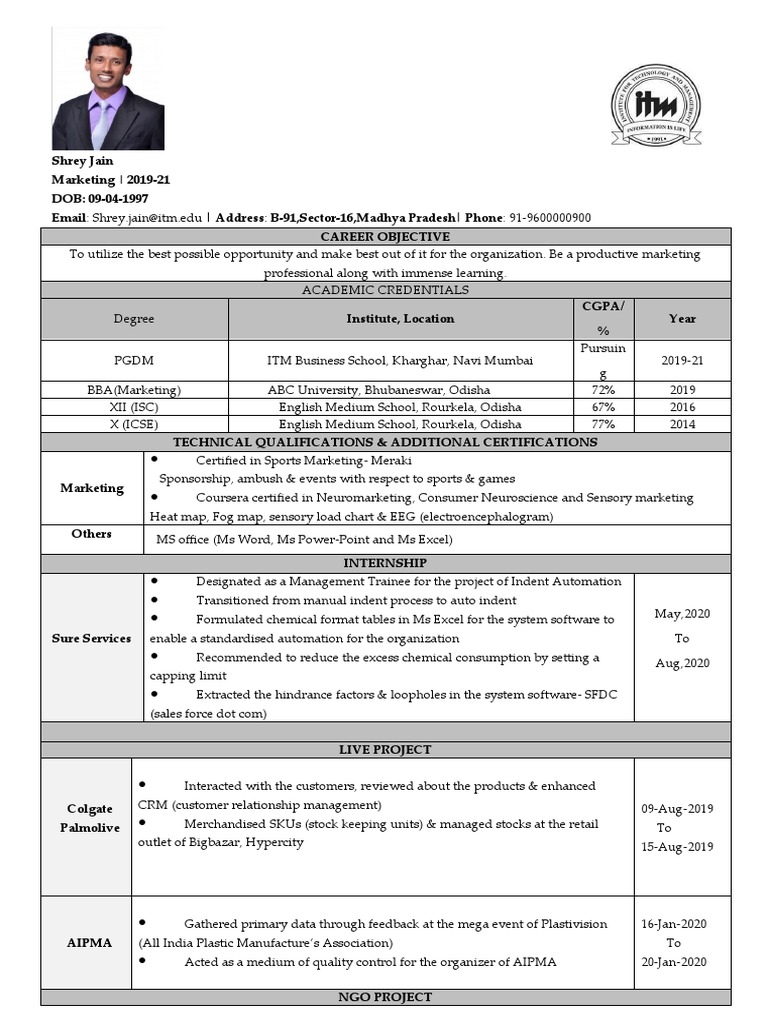 Sample Resume ITM | PDF | Customer Relationship Management | Business
