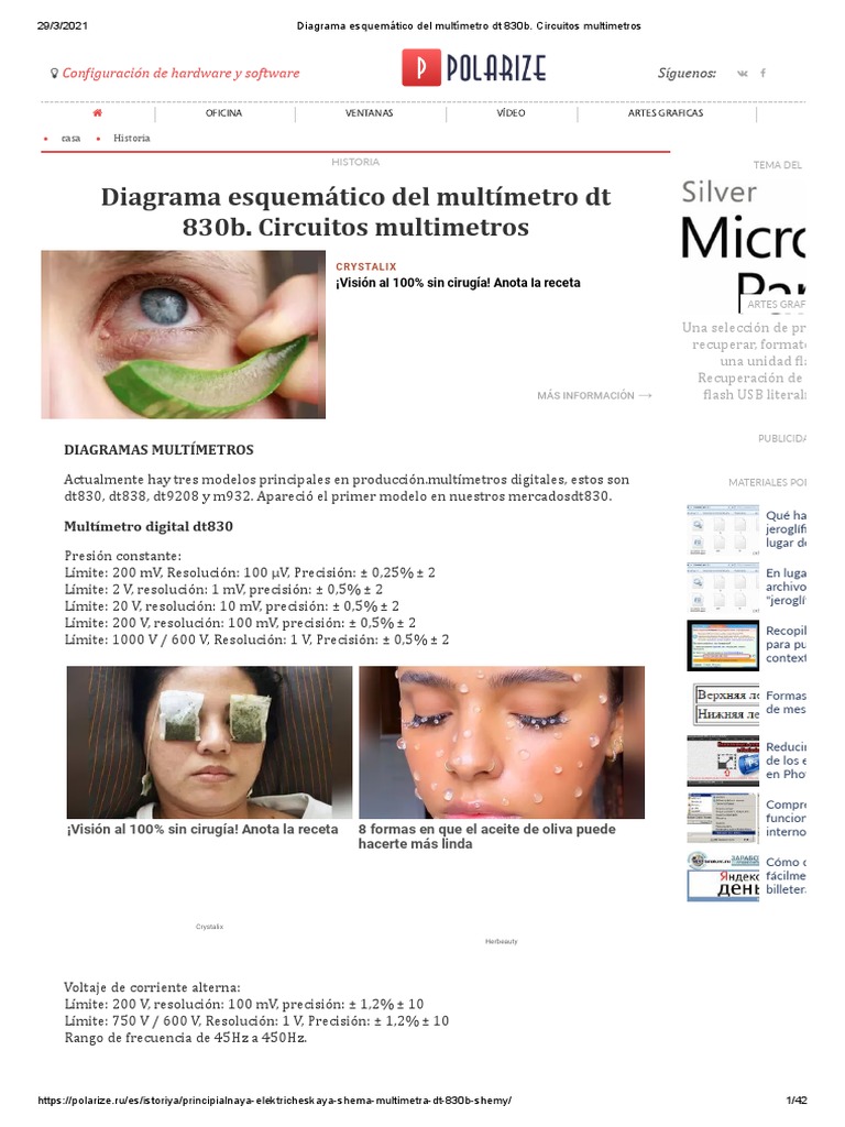 Diagrama Esquemático Del Multímetro DT 830b. Circuitos Multimetros ...