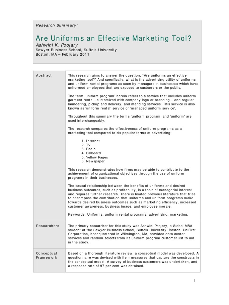 Uniforms as a Marketing Strategy | PDF | Brand | Advertising