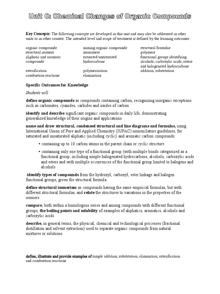 Organic Chem Review With ANSWERS | PDF | Functional Group | Organic ...