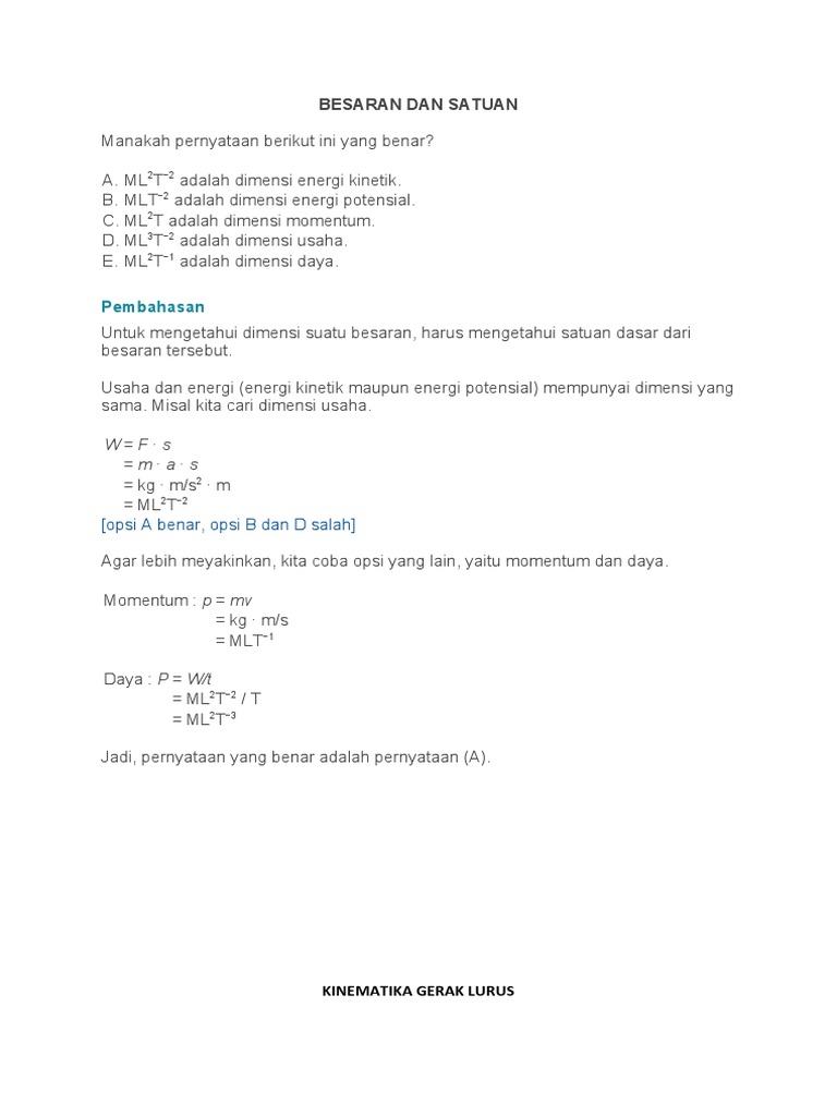 Besaran Dan Satuan | PDF