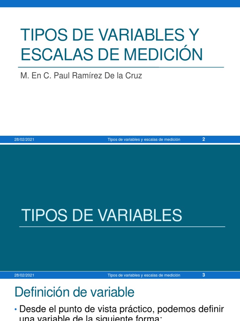 P1 2 Tipos De Variables Y Escalas De Medición Pdf Nivel De Medida